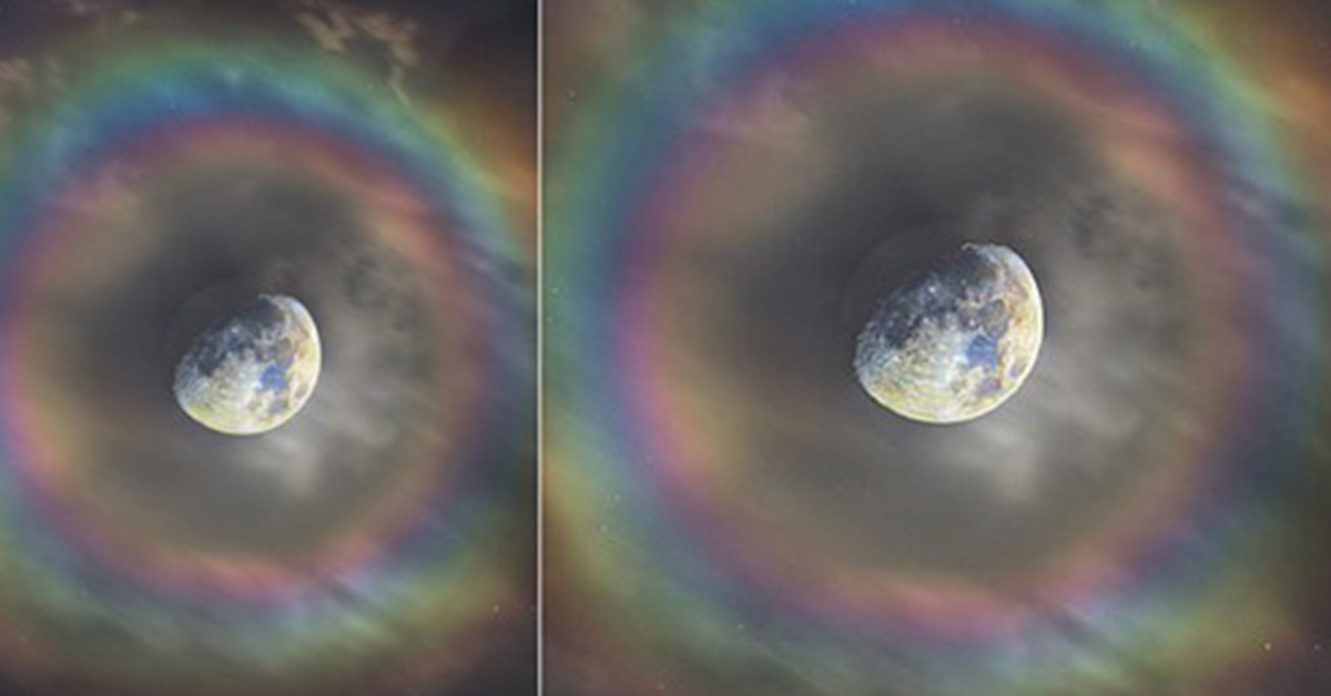Incredible image shows rare phenomenon of the moon surrounded by a ...